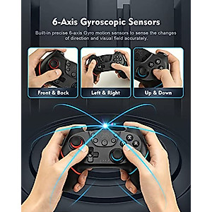 Switch Controller，Pro Controller for Switch/Switch Lite/Switch OLED,NENOTOH Switch Remote Controller Gamepad Joystick, Adjustable Turbo and Dual Vibration，Ergonomic Non-Slip