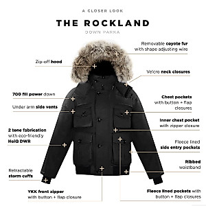 Triple F.A.T. Goose Men's Rockland - Men's Winter Parka - Winter Jackets For Men - Puffer Jacket Men - Mens Down Coats (Black, Medium)