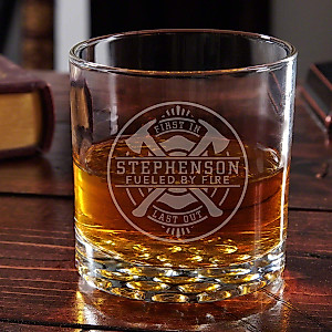 Firefighter Brotherhood Personalized Buckman Whiskey Glass (Custom Product)