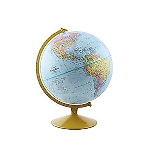 Replogle Explorer World Blue Ocean Globe, Desktop, 12" diameter, Up-to-Date Cartography, Raised Relief, Educational, perfect for Students of all ages