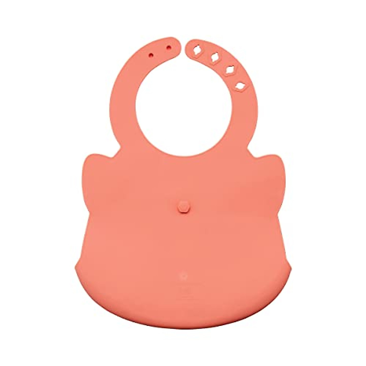Tiny Twinkle Roll-Up Silicone Bib - Soft, Durable, Easy Clean Waterproof Silicone Bibs With Food Catcher (Coral, Infant)