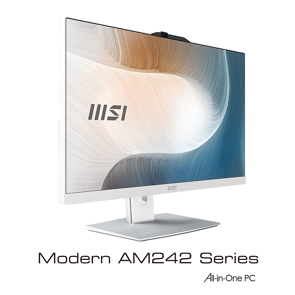 MSI Modern AM242TP AIO Desktop, 23.8" FHD Touchscreen, Intel Core i7-1165G7, 16GB Memory (Dual-CHL), 512GB SSD, WiFi 6, BT 5.1, FHD Webcam, White, Windows 11 Home (11M-873US)