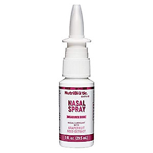 NutriBiotic Nasal Spray 1 Fl Oz | Nasal Lubricant with Grapefruit Seed Extract & Sodium Chloride | Help Flush Irritants from Nasal Passages | Convenient Measured Dose Pump | Drug-Free & Non-Medicated