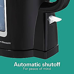 Hamilton Beach 41038 Electric Tea Kettle, Water Boiler & Heater, Cordless Serving, Auto-Shutoff Dry Protection, 1500 Watts for Fast Boiling, 1.7 Liter, Black