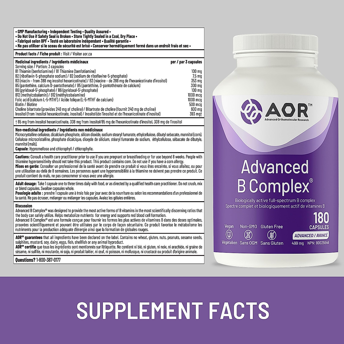 AOR SPO Aor Advan.B Complex Cap, 180 EA