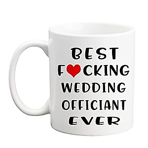 Qsavet Funny Wedding Officiant Coffee Mug, Best Wedding Officiant Ever Mug, Thank You Gifts, Officiant Gift, Marriage Ceremony Coffee Mug for Officiant from Couple -11 oz Novelty Coffee Mug (02)
