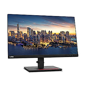 Lenovo ThinkVision T24i 23.8in 1920 x 1080 FHD IPS WLED-Backlit LCD 2-Pack Raven Black Monitor Bundle with HDMI, VGA, DisplayPort, USB Hub, Fully Adjustable Desk Mount Monitor Stand