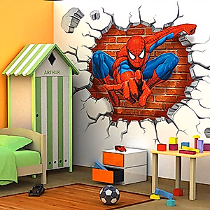 Spiderman Wall Stickers DIY Removable Spiderman Children Themed Art Boy Room Wall Sticker Bedroom Nursery Playroom Decoration Wall Stickers