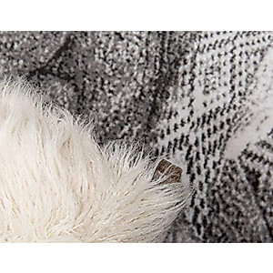 Unique Loom Sofia Collection Area Rug - Albert (9' x 12' 2", Dark Gray/ Gray)