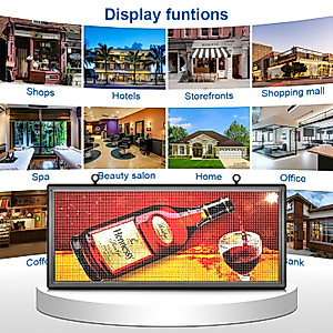 P6 Outdoor Full Color 40'' x 18'' Scrolling LED Display with High Resolution High Brightness images Video led Sign for Advertising (40x18 inch)