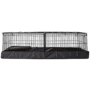 Amazon Basics Canvas Bottom Pet Cage with Divider Set, Black, 47.64"L x 24.21"W x 13.98"H