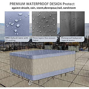 Garden Balsam Waterproof Square Patio Table and Chair Cover Blue Grey 56" L X 56" D X 28" H Outdoor General Purpose Furniture Covers Patio Furniture Set Cover