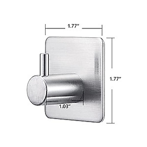 HXIO Adhesive Hooks Heavy Duty Wall Hooks Waterproof on Hooks Wall Hangers Waterproof Stainless Steel Sticky Hooks for Hanging Bathroom Kitchen Home(6 Pack)