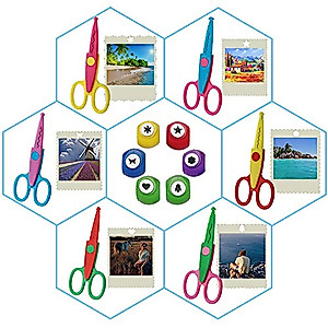 Set of 12, Craft Punch and Creative Scissors, findTop Scrapbooking Edging Scissors Paper Punch Set for Crafts, Scrapbooking, DIY Photo & Art Projects