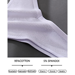 FINETOO 7 Pack Womens Thongs Underwear Cotton Breathable Low Rise Hipster Panties Sexy S-XL