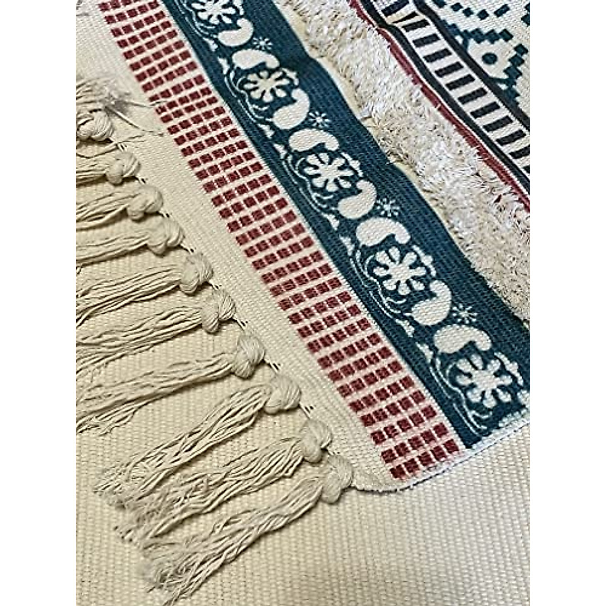 Beautifully 2'x3' Woven 3D Design Colorful Boho Cotton Small Area Fluffy Indoor Rugs for Living Room, Bedroom, Bathroom, Kitchen, Outdoor Picnic (Geometric 1)