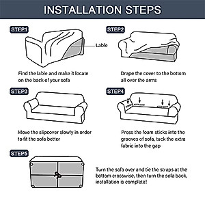 Stretch Sofa Slipcover, Soft Velvet Couch Sofa Cover Furniture Protector with Non Skid Foam and Elastic Bottom (Dark-Green, X-Large)