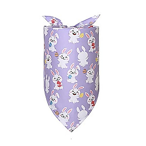 Cute Boy Dog Collars Easter Dog Bandana Triangle Pet Scarf Easter Bunny Rabbit and Egg Pet Bandana for Small Medium Dogs Cats Accessories