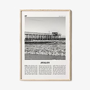 Avalon Print Black and White New Jersey, Avalon Wall Art, Avalon Poster, Avalon Photo, Avalon Wall Décor, Avalon Map, USA, United States