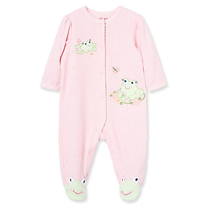 Little Me Frog Friends Footie, Pink, Newborn