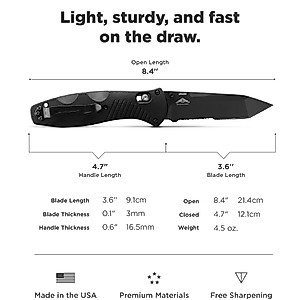 Benchmade - Barrage 583 Tactical Knife with Black Handle (583SBK)