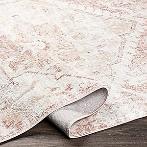 Mark&Day Area Rugs, 5x7 Baflo Traditional Blush Area Rug, Pink/White/Beige Carpet for Living Room, Bedroom or Kitchen (5'2" x 7')