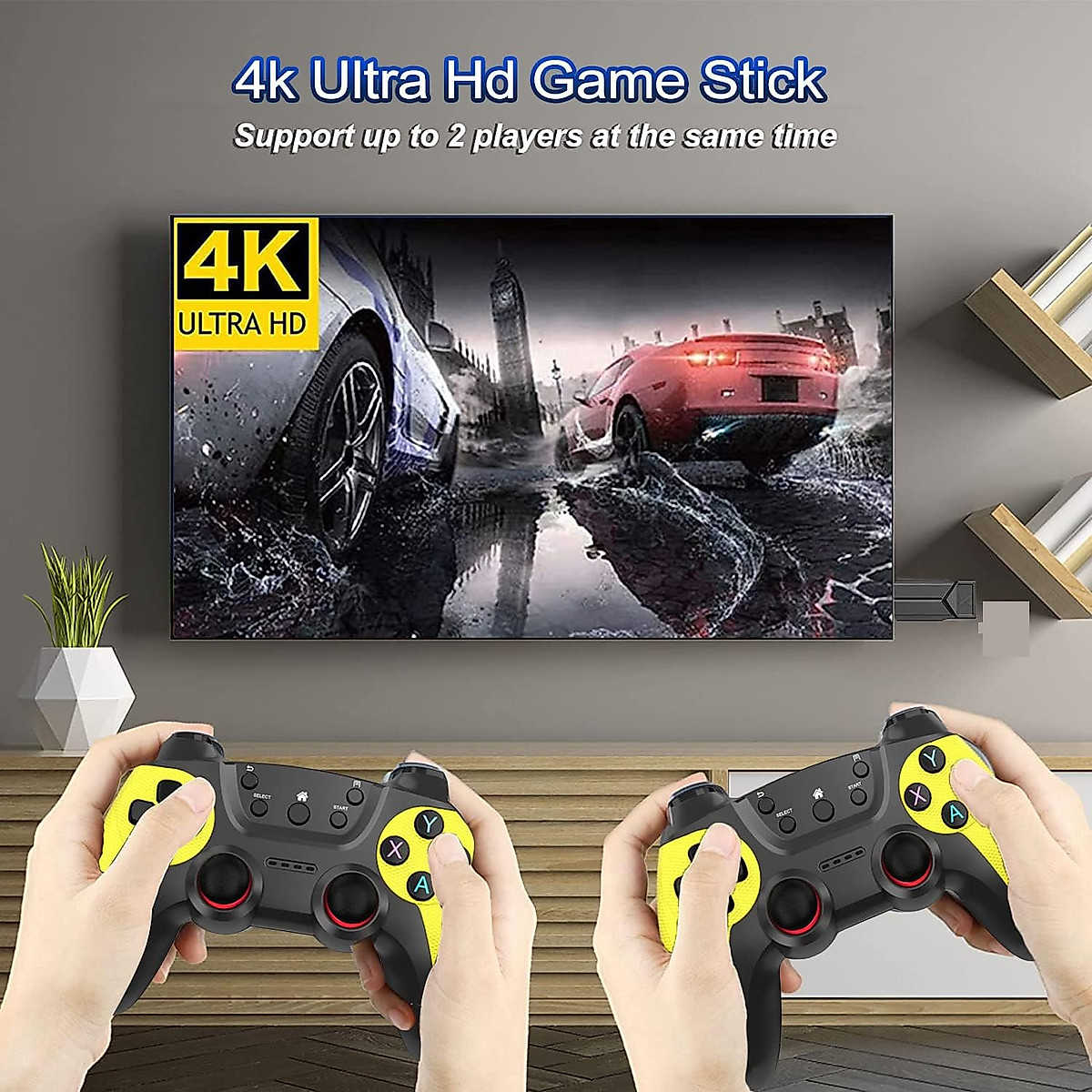 30000+ Games, Retro Game Console, Handheld Console, Plug and Play Video Game Stick, Retro Play Retro Game Stick 9 emulators, 4K HDMI Output, Premium Dual Competitive Level Dual Controllers