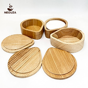 NEOUZA Coffee Round Paper Filter Container Shower Screen Holder for Espresso Machine Portafilter Moka Pot AeroPress, White Ash