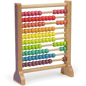 Imagination Generation Wooden Abacus Classic Counting Tool, Counting Frame Educational Toy with 100 Colorful Beads