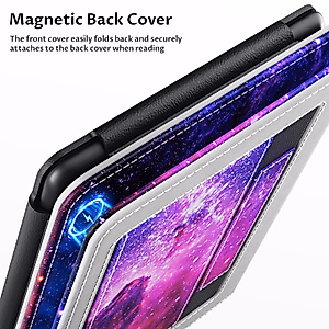 VORI Stand Case for 6" Kindle Paperwhite (Fits 10th Generation 2018 / All Paperwhite Generations Prior to 2018) PU Leather Case Smart Cover with Auto-wake/sleep and Hand Strap, Nebula Galaxy