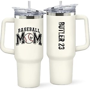 Noni Personalized Baseball Mama Tumbler, Baseball Mom Gift, New Moms Gifts, Mother's Day Gift, Mama Tumblers With Handle And Straw, Birthday Gifts For Women, Christmas