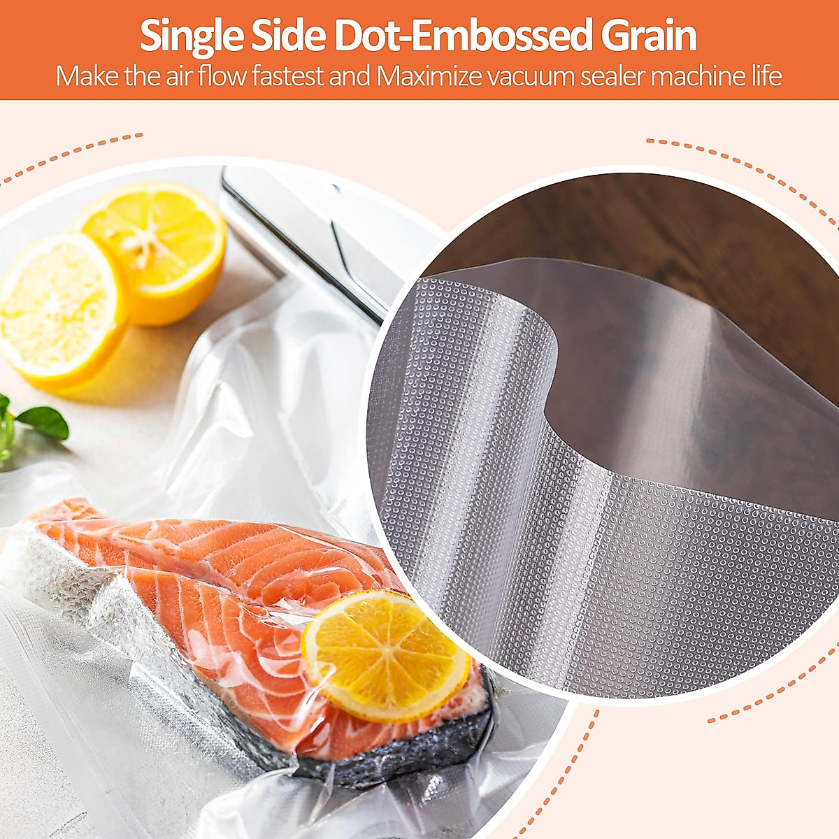 Anybear Vacuum Sealer Bags Rolls, 3 Pack 11''x16' & 3 Pack 8''x16' Commercial Food Storage Bags for Custom Fit with BPA Free and Heavy Duty, Use for Storing Raw and Cooked Foods Meal Prep or Sous Vide