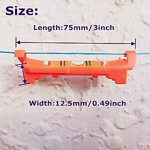 5Pcs Hanging Line Level String levels Tools Used for Layout Brick Working, Site lining, Flooring Decking, Ground, Shed Base, Backyard, Fence, Pier Drainage Slopes Etc. (Red, Set B)