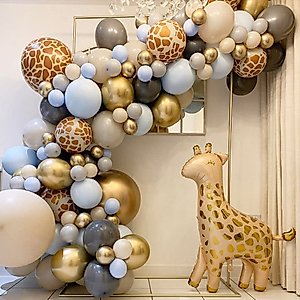 Enanal 50pcs Giraffe Print Balloons, 12inch Animal Print Thick Latex Balloons for Safari Jungle Party Supplies Wild One Birthday Baby Shower Wildlife Theme Party Decoration