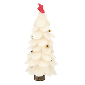 Artificial Mini Christmas Tree, New Christmas Decoration, Wool Felt Christmas Tabletop Christmas Tree, Wool Felt Christmas Tree Ornament Home New Year Party Ornament White Big Size, for Home Office