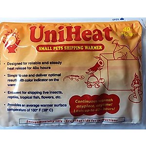 Uniheat Shipping Warmer 40+ Hours, 10 Pack... +FREE BONUS! of One FREE 20 hour Heat Pack! ...Get 40+ Hour Warmth for Shipping Live Corals, Small Pets, Fish, Insects, Reptiles, Etc