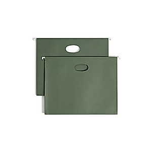 Smead Hanging Pocket with Full-Height Gusset, 3-1/2" Expansion, Letter Size, Standard Green, 10 per Box (64220)