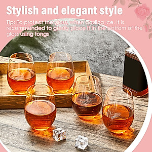 Zubebe 5 Pieces Hummingbird Stemless Wine Glasses 17 oz Hummingbird Cups Laser Engraved Wine Glasses Hummingbird Themed Gifts for Christmas Birthday Retirement Anniversaries Father's Day Mother's Day