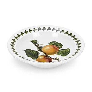 Portmeirion Pomona Collection | Set of 6 | Ceramic Dinnerware Dish Set | Microwave and Dishwasher Safe | Assorted Fruit Motifs | Made in England (Oatmeal/Soup Bowl)