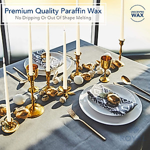 Royal Imports Unscented Taper Candles, Elegant Premium Quality, Dripless & Smokeless, Hand-Dipped Dinner Candles for Wedding, Holiday, Home Decor - 9 Hour Burn Time - Set of 36 (12 Inch, Ivory)