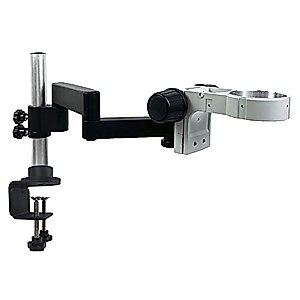 Microscope Articulating Universal Rotatable Arm, Microscope Stand Arm with Clamp for Stereo Trinocular Professional Microscope, HDMI Camera Lens Phone Repair Soldering Tools (76mm with Clamp, White)