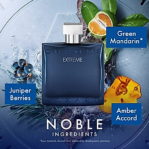 Azzaro Chrome Extreme Eau de Parfum — Mens Cologne — Woody, Citrus & Amber Fragrance, 3.4 Fl Oz