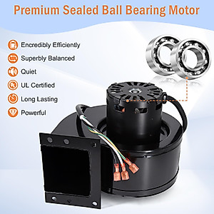 Hipoilk 3-21-33647 Convection Blower Fan for Harman P68, P61, P43, P38, Advance, Accentra 52i Pellet Stove, 3-21-22647 Distribution Blower Fan