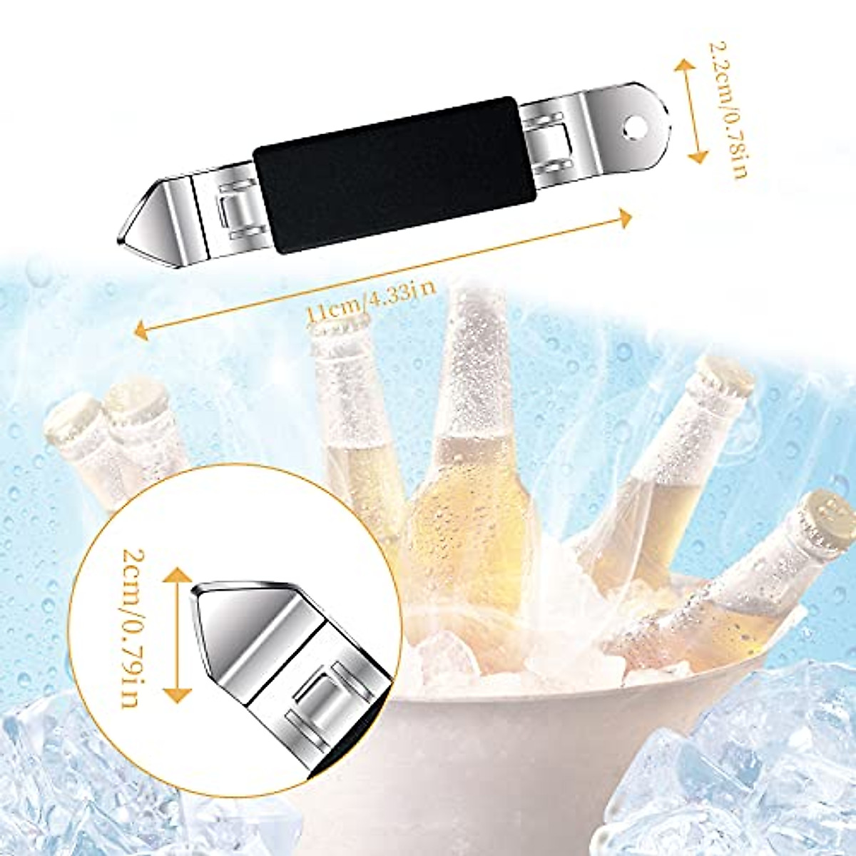 Hand Held Bottle Opener With Magnet,Magnetic Bottle Openers,Stainless Steel Flat Bottle Opener For Refrigerator,Portable Can Opener,Can Tapper,Unique Beer Bottle Opener for Kitchen,Home,Bar(2)