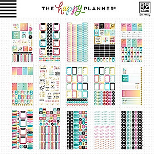me & my BIG ideas Sticker Value Pack for Mini Planner - The Happy Planner Scrapbooking Supplies - Fitness Theme - Multi-Color & Gold Foil - Great for Projects & Albums - 30 Sheets, 1939 Stickers