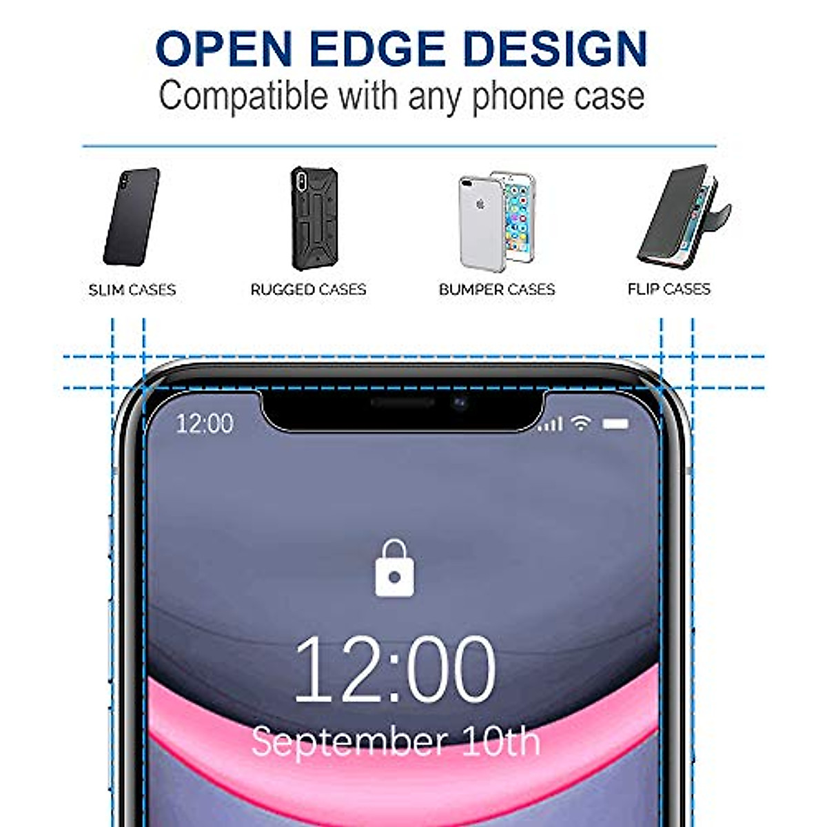 Arae Screen Protector for iPhone Xr/iPhone 11, HD Tempered Glass, Anti Scratch Work with Most Case, 6.1 inch, 3 Pack