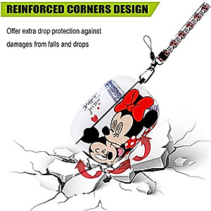 Airpods Pro Case Designed for Apple AirPods Pro,Full Protective Case Cover with Keychain and Lanyard,Shockproof Anti Case for Airpods Pro Charging Case (Mickey and Minnie)
