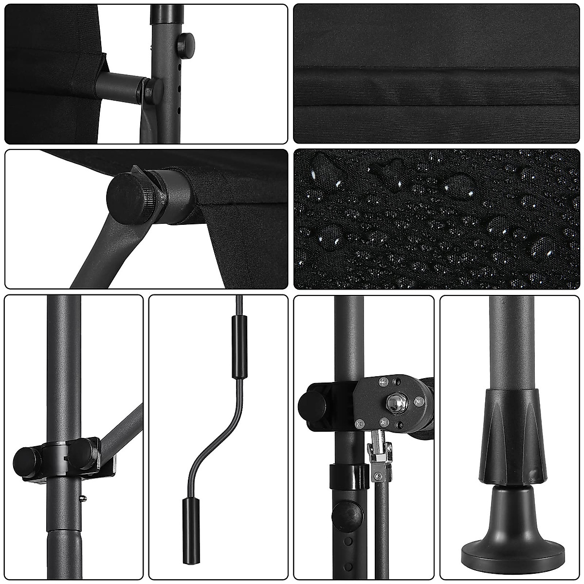 JEKITO Manual Retractable Awning – 78” Non-Screw Outdoor Sun Shade – Adjustable Pergola Shade Cover with UV Protection – 100% Polyester Made Outdoor Canopy – Ideal for Any Window or Door Black