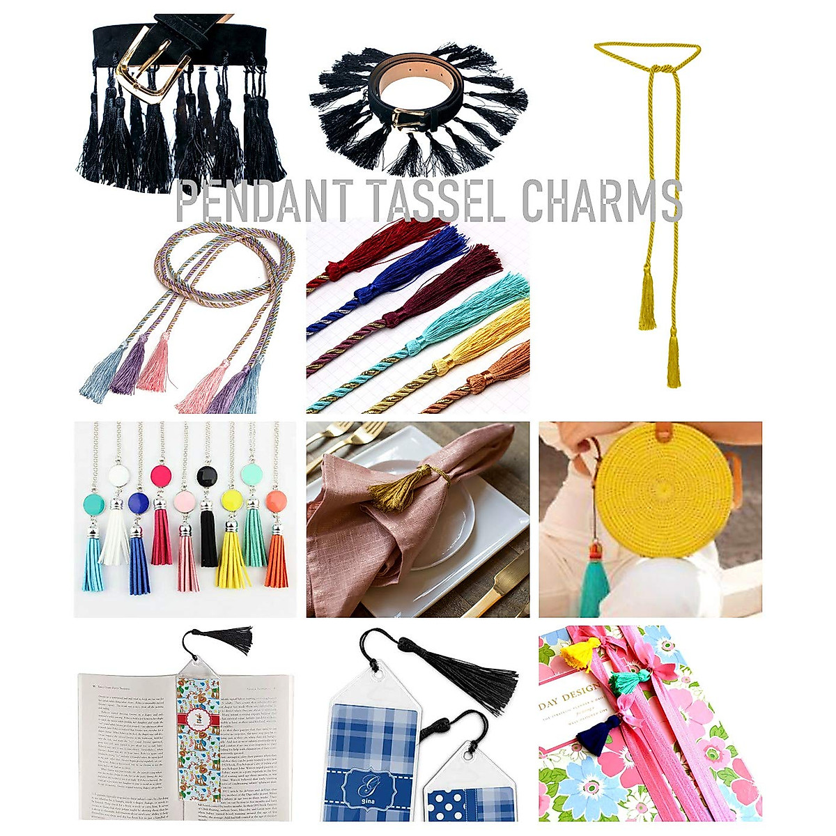 MSCFTFB 120 Pieces 5inch Silk Floss Tassels with Hang Loops Mini Tassels Mala Tassel Kits for Bookmarks Earring Dreamcatcher Jewerly Making Belt Clothing Curtain Decorations (Navy)