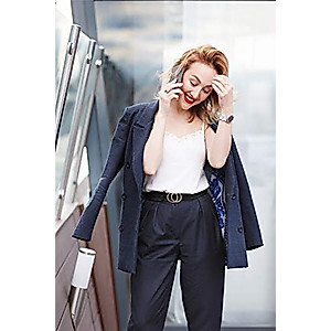 Udekit Women's Leather Belt Double O Ring Soft Faux Leather Waist Belt Medium Size (3 Pieces/Set)